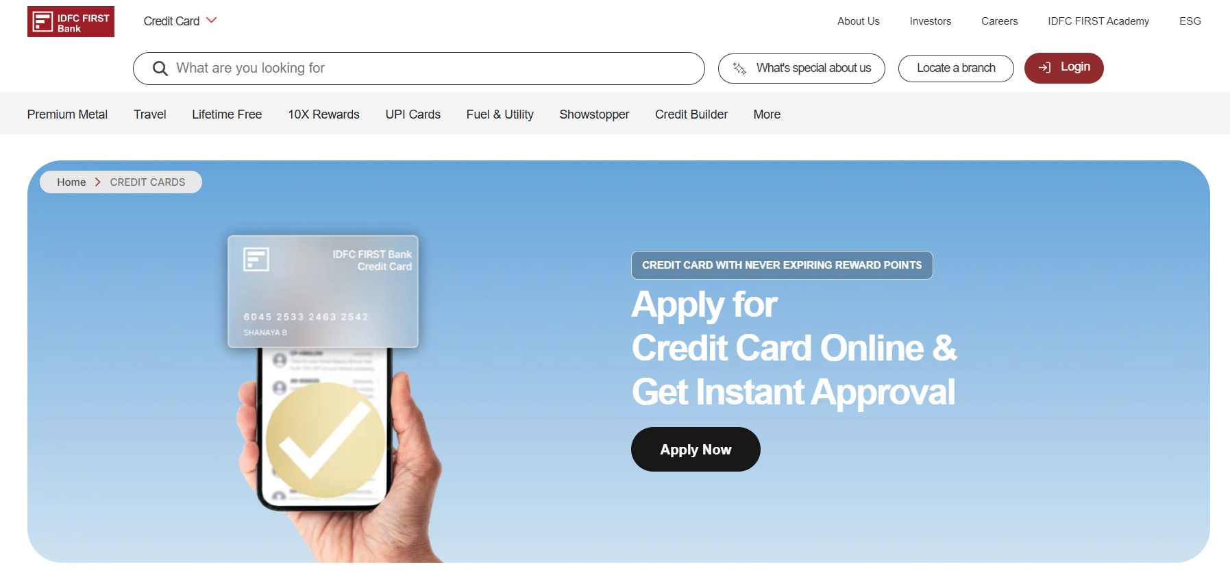 IDFC Credit Card Apply Online : Zero Joining, Annual Fees